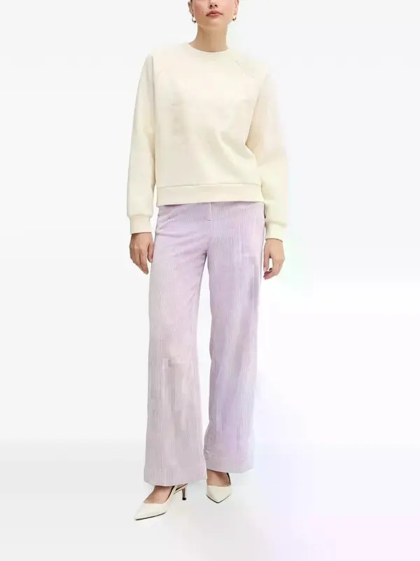 BENETTON Floral-detail Crew Neck Sweatshirt - Neutrals