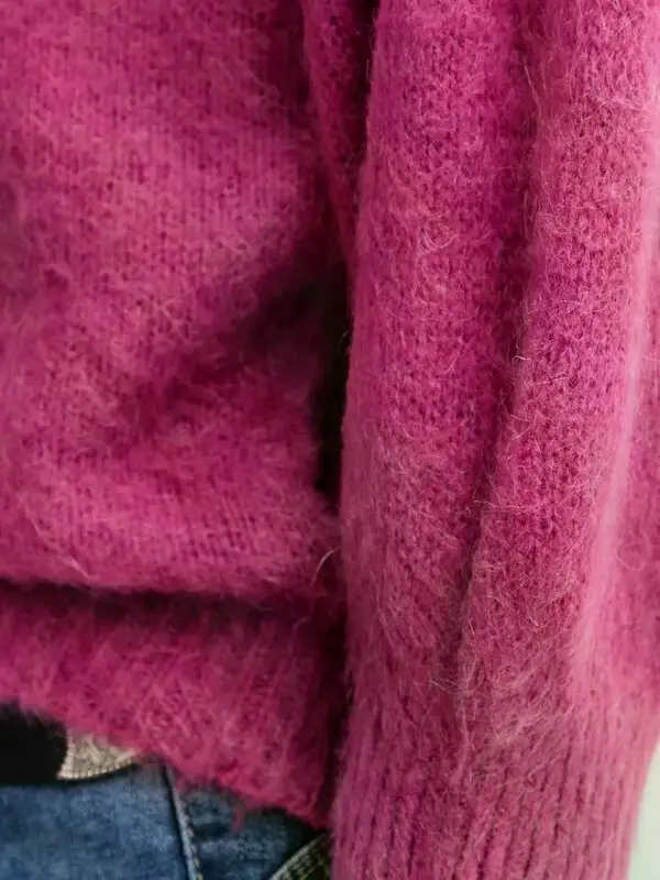 BENETTON Balloon-sleeve Sweater - Pink