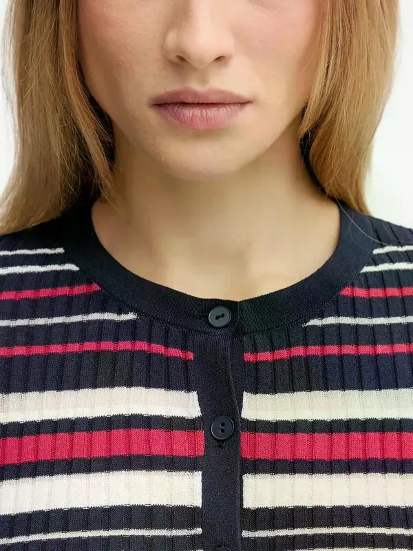 BENETTON Striped Button Cardigan