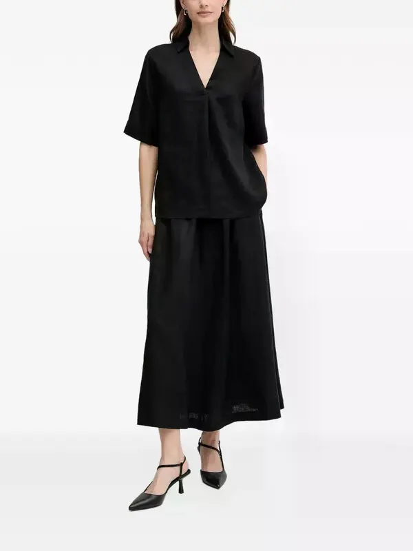 BENETTON V-neck Collared Blouse