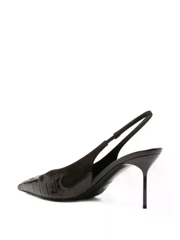 Paris Texas Lidia Queen Of Hearts Croc-effect Slingback Pumps