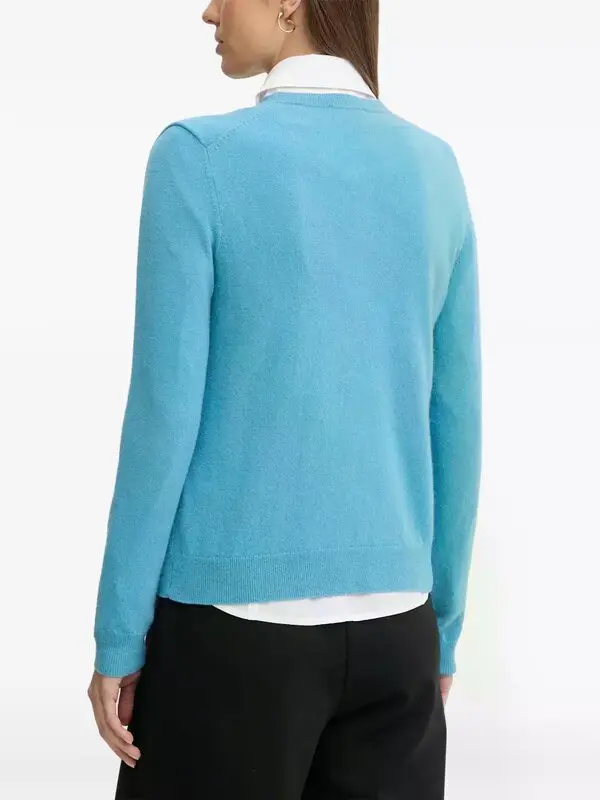 BENETTON Long-sleeve Buttoned Cardigan - Blue