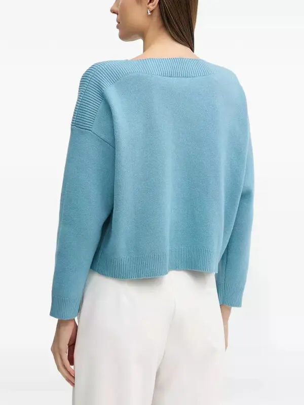 BENETTON Ribbed Knit Jumper - Blue