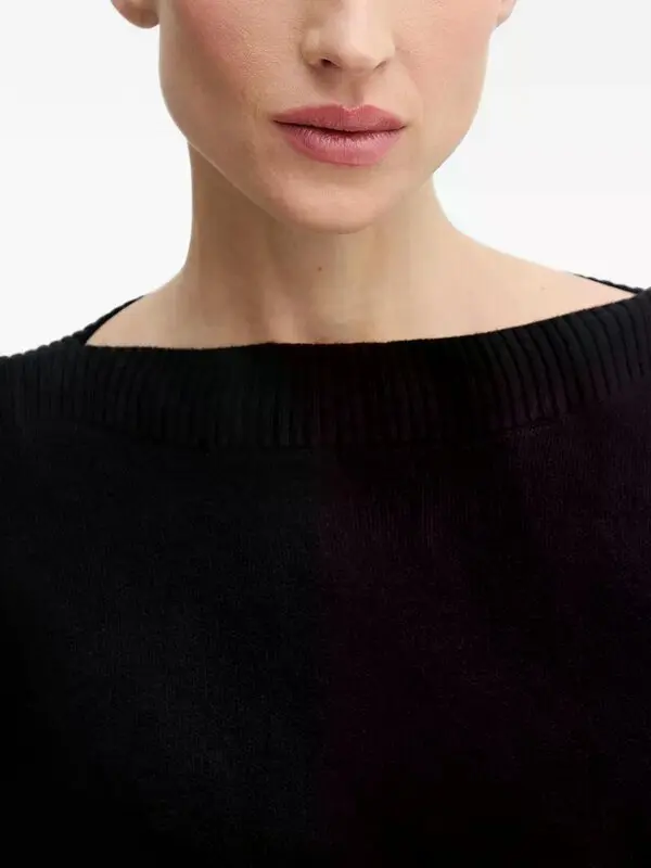 BENETTON Ribbed Boat Neck Knitwear - Black