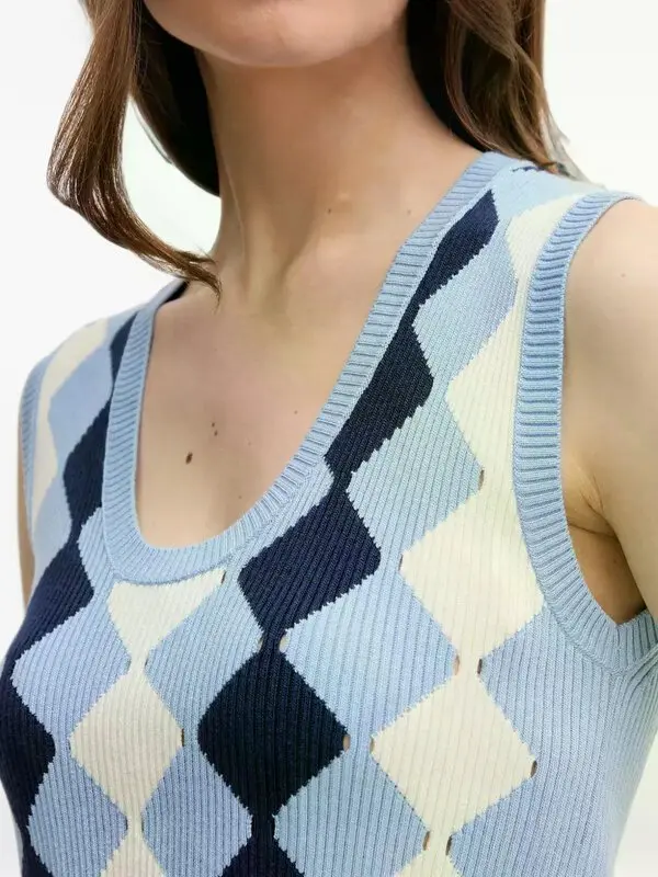 BENETTON Argyle Knitted Sweater