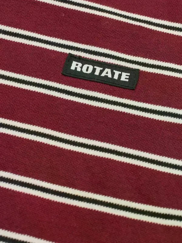 ROTATE BY BIRGER CHRISTENSEN Striped Long-sleeve Polo Shirt