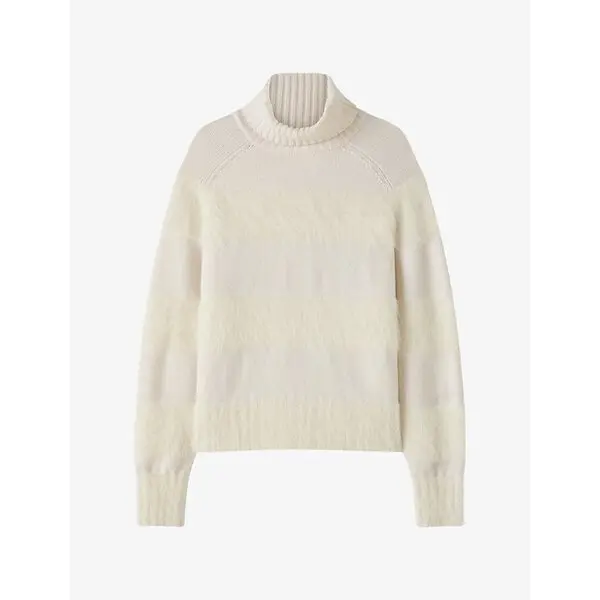 JOSEPH Mila Brush-stripe Stretch Alpaca And Wool-blend Jumper