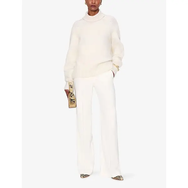 JOSEPH Mila Brush-stripe Stretch Alpaca And Wool-blend Jumper