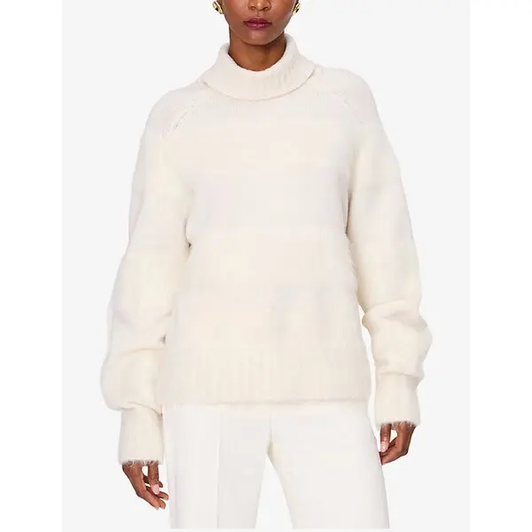JOSEPH Mila Brush-stripe Stretch Alpaca And Wool-blend Jumper