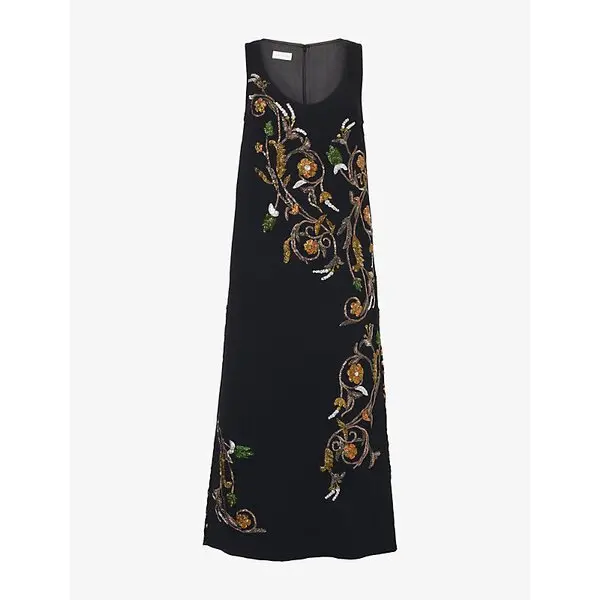 Dries Van Noten Droppyn Embellished Woven Midi Dress