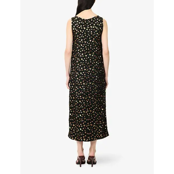 Dries Van Noten Droppyn Embellished Woven Midi Dress