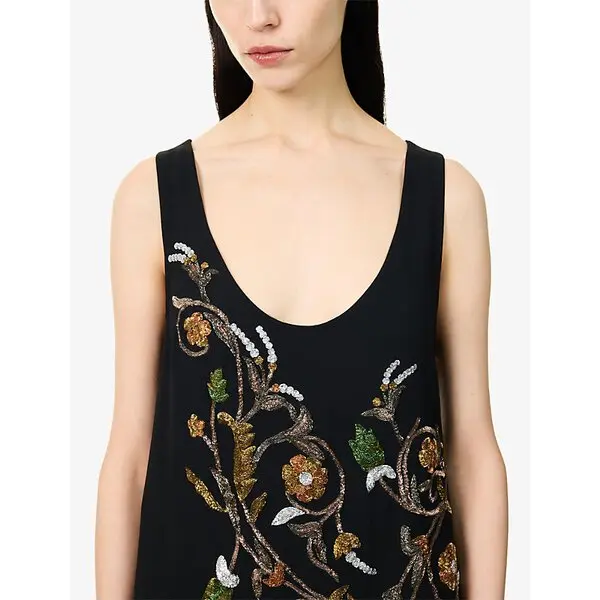 Dries Van Noten Droppyn Embellished Woven Midi Dress