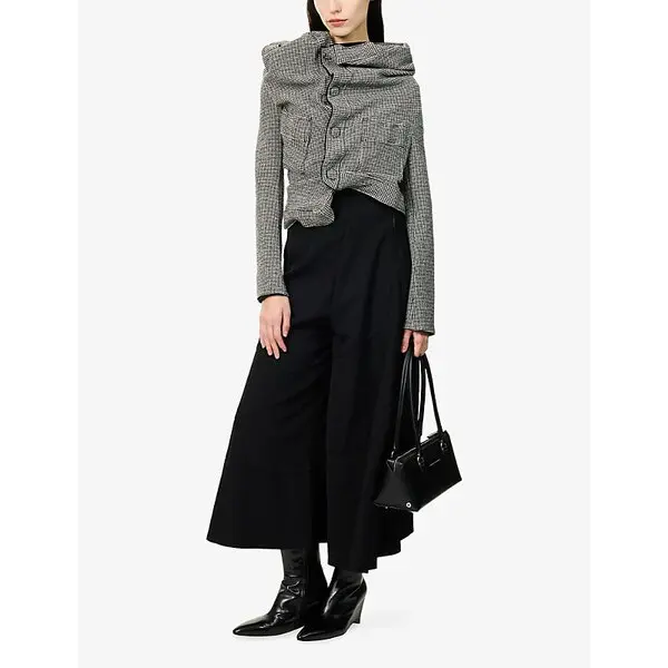 Junya Watanabe Asymmetric Cropped Wool-blend Jacket