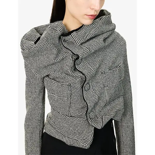 Junya Watanabe Asymmetric Cropped Wool-blend Jacket