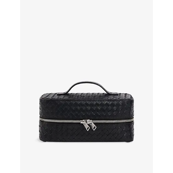 Sandro Woven Leather Toiletry Bag