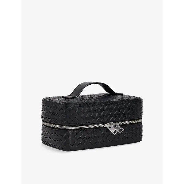 Sandro Woven Leather Toiletry Bag