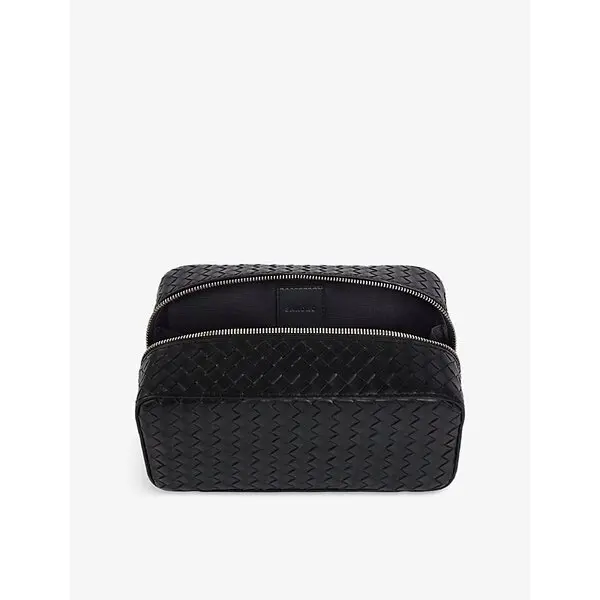 Sandro Woven Leather Toiletry Bag