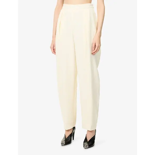 ROHE FRAMES Pleated Tailored Boucle Trousers