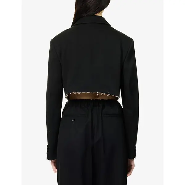 Comme Des Garçons Cropped Tailored Wool Jacket