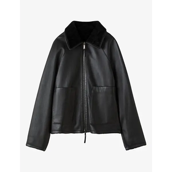 JOSEPH Kyro Reversible Shearling And Leather Jacket - Black