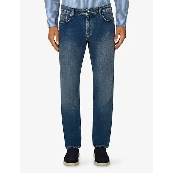 Boggi Milano Straight Regular-fit Stretch-denim Jeans