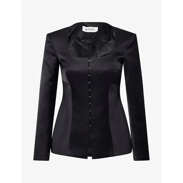 ROHE FRAMES Bustier Corset Satin Blazer