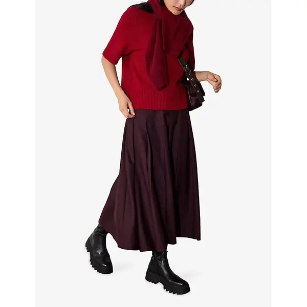 Whistles Round-neck Short-sleeve Wool T-shirt