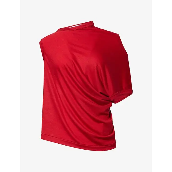Comme Des Garçons Asymmetric Wool Knit Tank Top