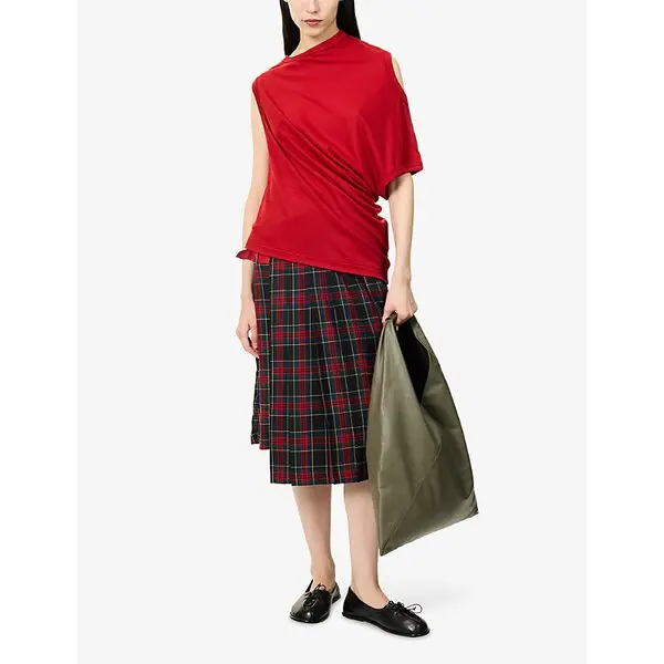 Comme Des Garçons Asymmetric Wool Knit Tank Top