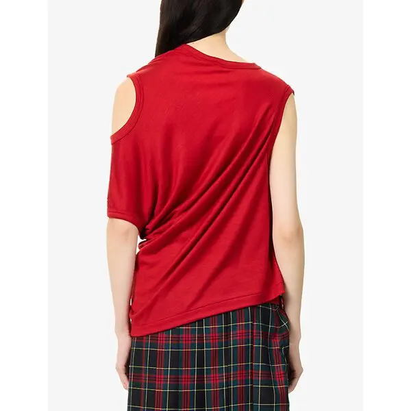 Comme Des Garçons Asymmetric Wool Knit Tank Top