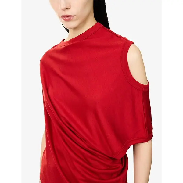 Comme Des Garçons Asymmetric Wool Knit Tank Top