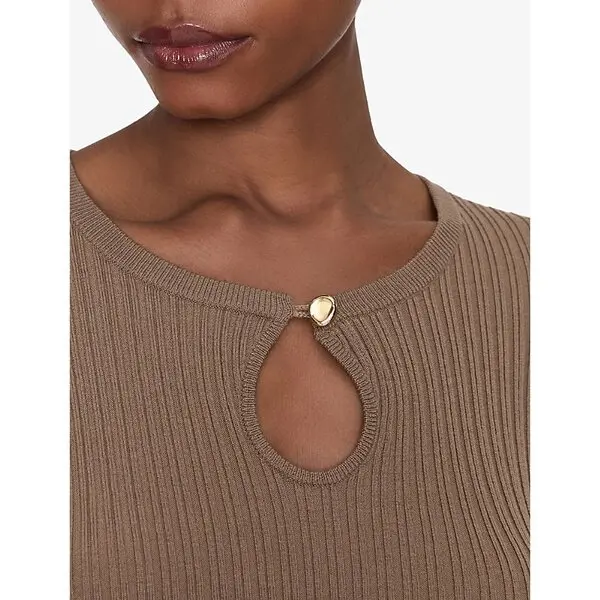 JOSEPH Luz Rib Merino-wool Blend Top - Sable