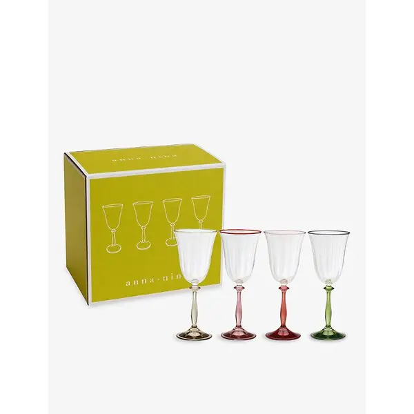 ANNA + NINA Toasts & Tales Optic Wine Glasses Set Of Four