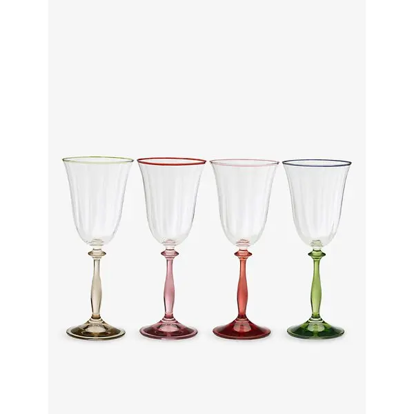 ANNA + NINA Toasts & Tales Optic Wine Glasses Set Of Four