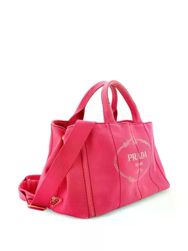 Prada Canapa Convertible Canvas Medium Tote Bag - Pink