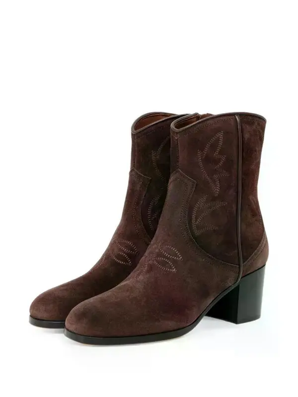 Valentino Garavani Embroidered Suede Ankle Boots