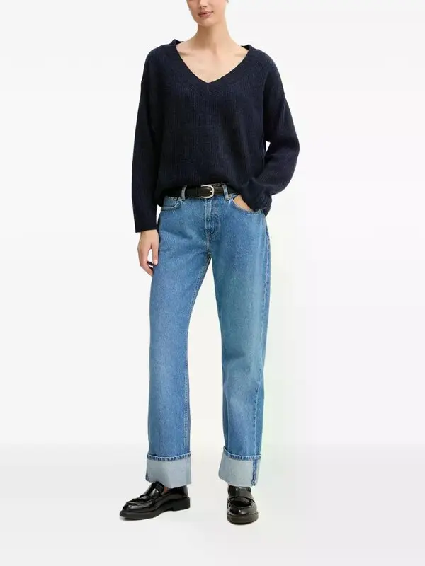 BENETTON V-neck Ribbed Sweater