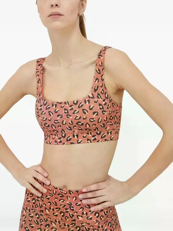 BILLABONG Leopard-print Sports Bra - Orange