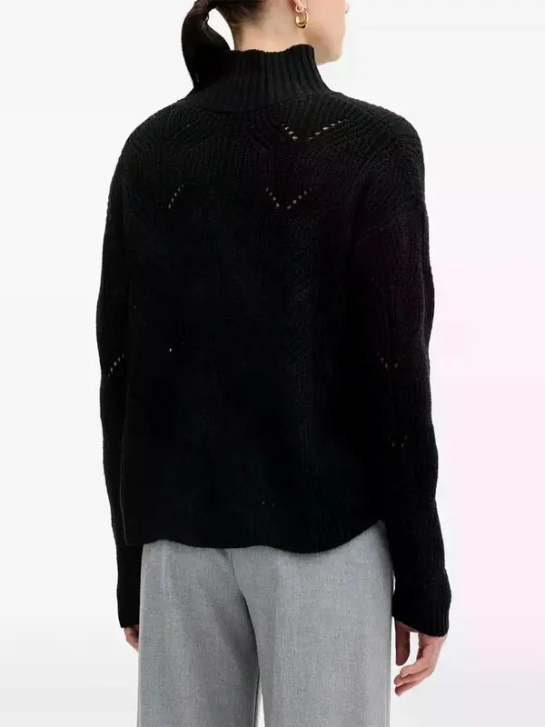 BENETTON High-neck Knitted Sweater - Black