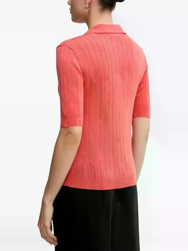 BENETTON Ribbed Collar Polo Top