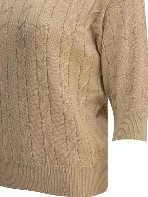 RAKKI Almeria Cable-knit Short-sleeve Sweater