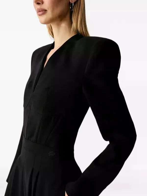 Karl Lagerfeld Structured-shoulder Wide-leg Jumpsuit
