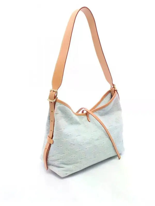 LOUIS VUITTON 2000-2026 Monogram Carryall Denim Pm Shoulder Bag