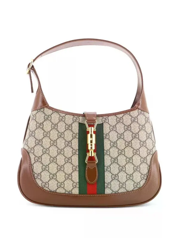 Gucci Jackie 1961 Gg Coated Canvas Small Hobo Bag - Brown