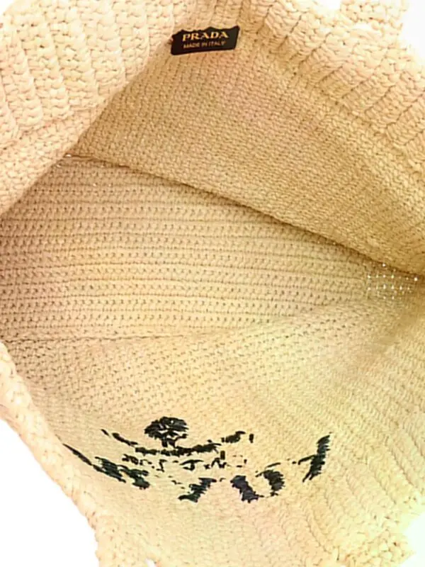 Prada 2010-2026 Raffia Logo Tote Bag