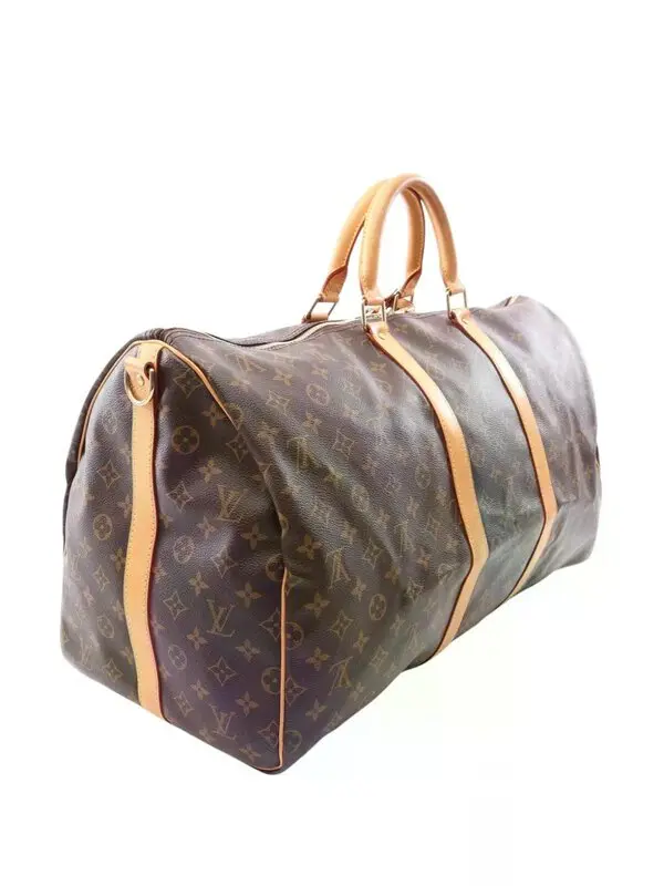 LOUIS VUITTON 2001 Monogram Keepall Bandouliere 55 Travel Bag