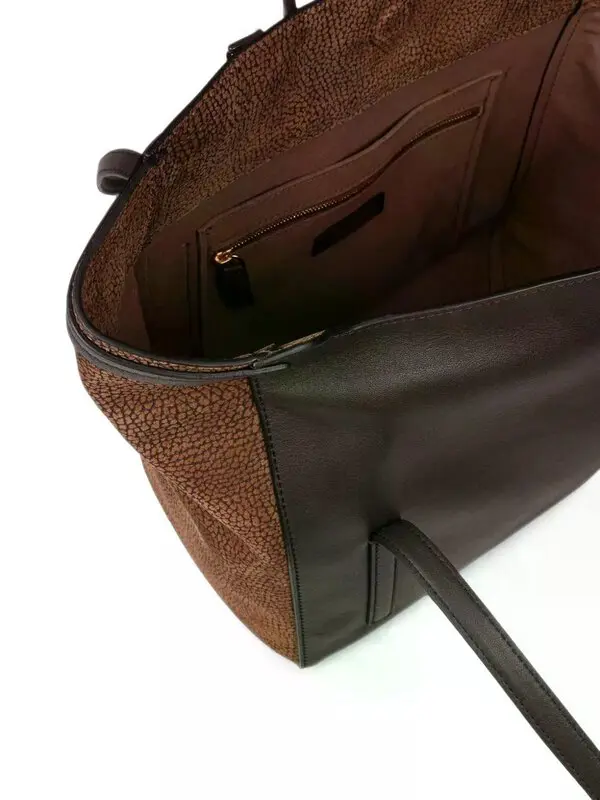 Borbonese Medium Shopping Logo-plaque Pebbled-effect Tote Bag