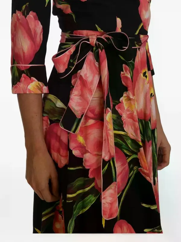 Dolce & Gabbana Tulip-print Wrap Dress