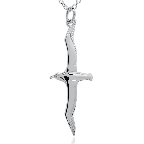 ADRIAN ASHLEY Albatross Necklace. Highly Polished, Tarnish Resistant On A Solid Chain