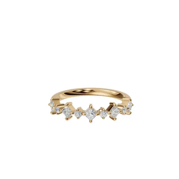 AYA FINE JEWELRY Nova Princess & Round Lab Grown Diamond Stacking Band Ring In Gold - Yellow